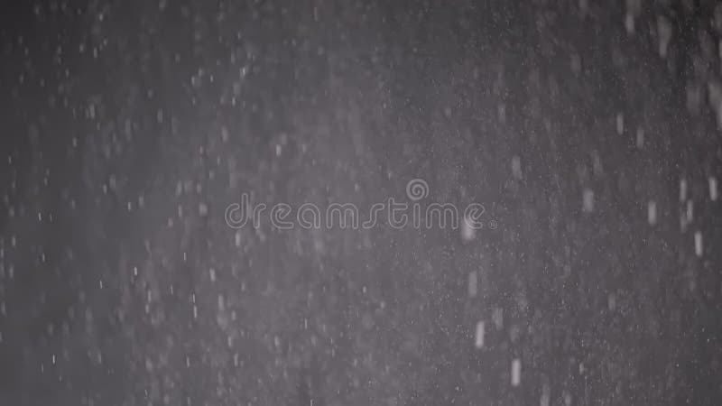 Falling Mixed Particles, Snowfall, Dust, Debris, Powder on Black ...
