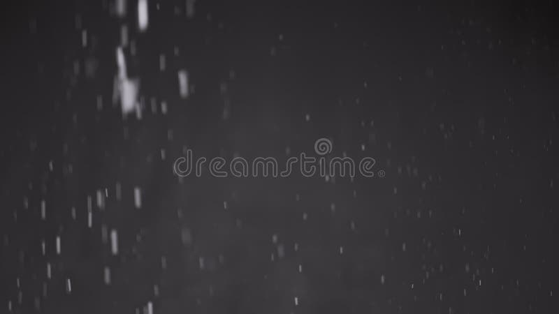 Falling Mixed Particles, Snowfall, Dust, Debris, Powder on Black ...