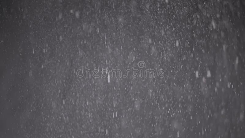 Falling Mixed Particles, Snowfall, Dust, Debris, Powder on Black ...