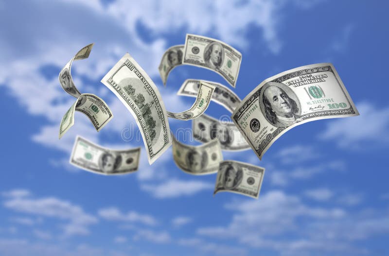 Falling Money $100 Bills stock photo. Image of cash, making - 22769088