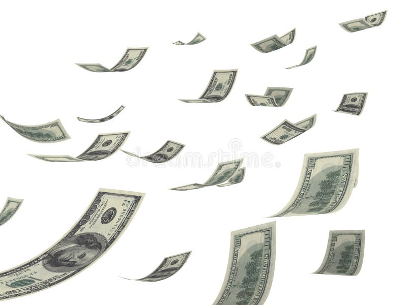 Money Dollars Background Blowing Falling Stock Illustration ...