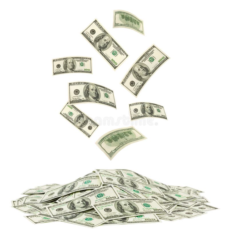 Falling Money $100 Bills stock photo. Image of jackpot - 22700988