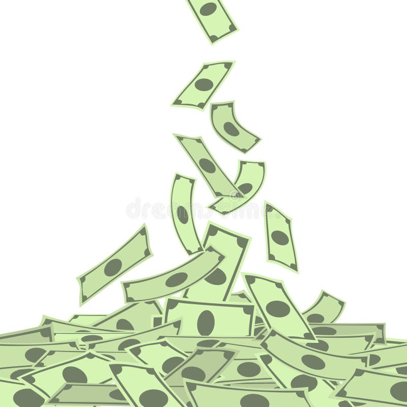 Falling Money on Smiling Student in Graduate Cap with Diploma Vector ...