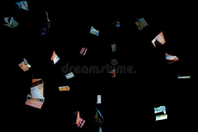 Falling Money from the Sky at Night Stock Image - Image of luck ...