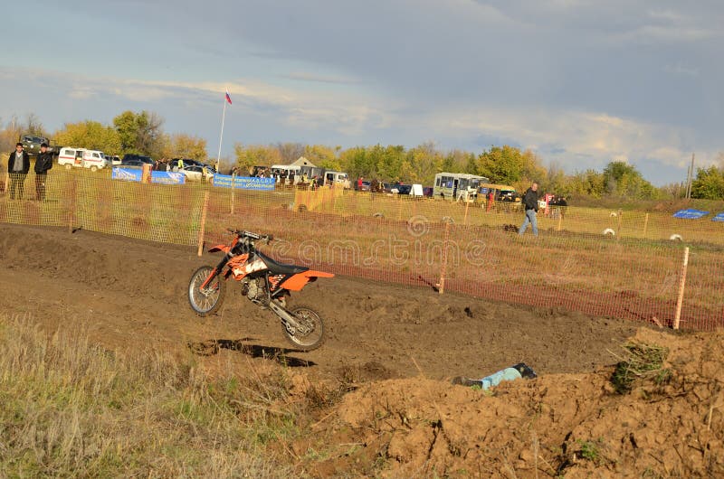 Falling Motorcycle Racer after the Jump Editorial Photo - Image of ...