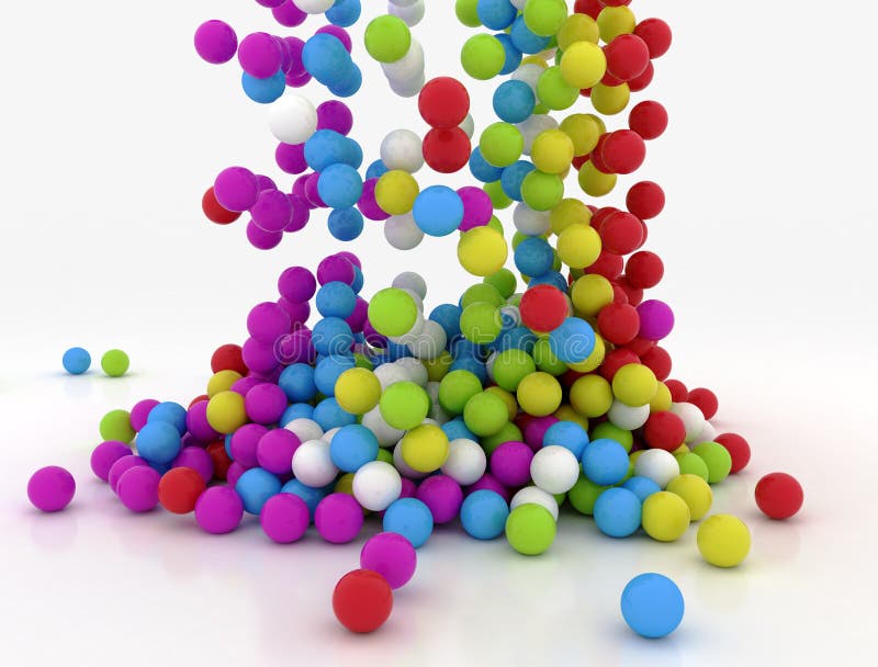 Falling Multi Colour Balls on White Background Stock Illustration ...
