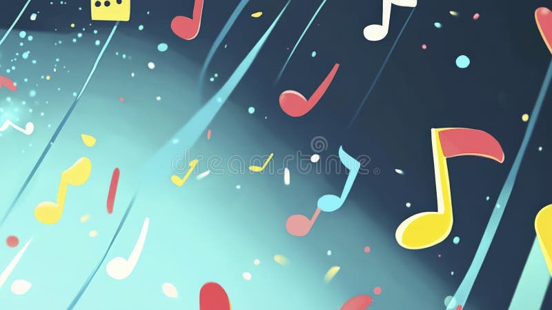 Falling Musical Notes stock illustration. Illustration of happiness ...