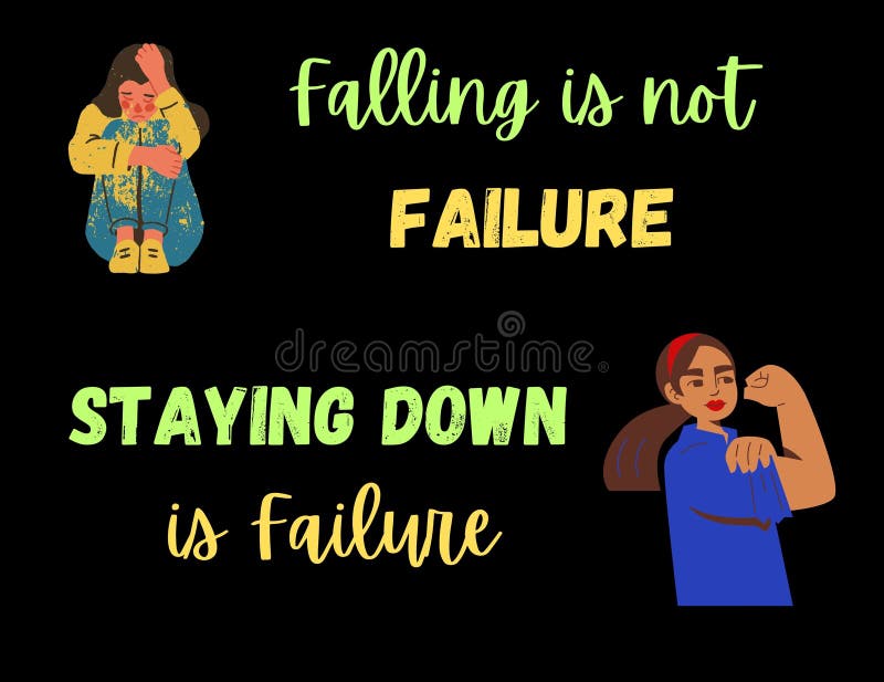 Falling is Not FAILURE Inspirational and Motivational Quote - 1 Stock ...