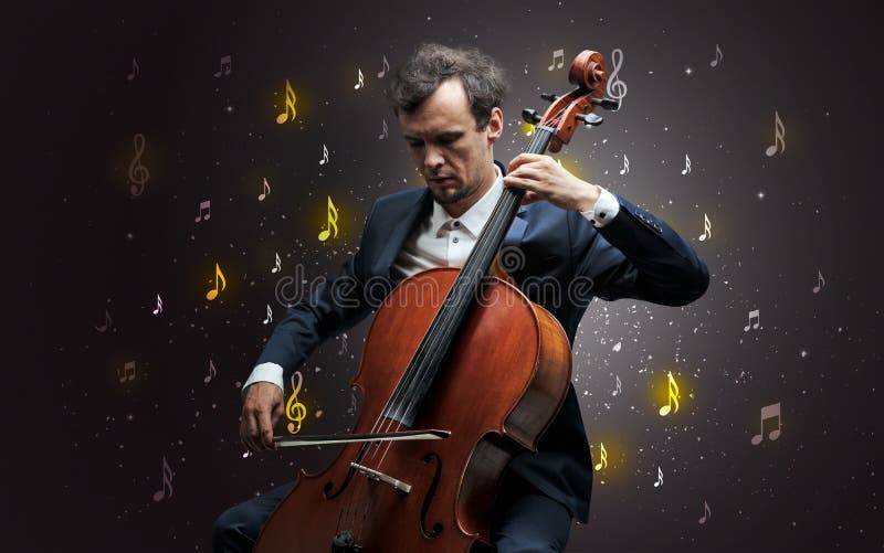 Falling Notes with Classical Musician Stock Photo - Image of notes ...