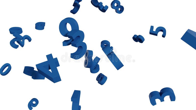 Falling Numbers 3D Animation, 1 2 3 4 5 6 7 8 9 0, Computer Concept, Background, Loop, with ...