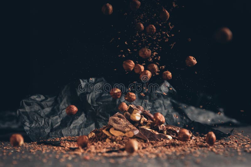 Falling nuts stock photo. Image of table, nuts, dessert - 105053068
