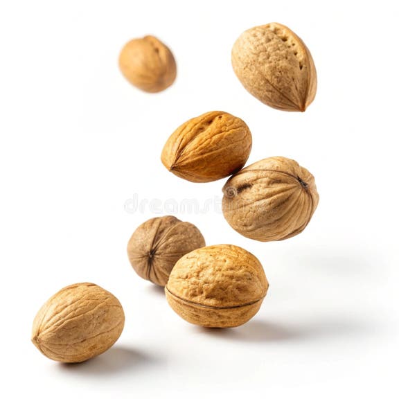 Falling Nuts Isolated on White Background Stock Illustration ...