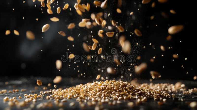 Falling Oats on Dark Background Stock Illustration - Illustration of ...