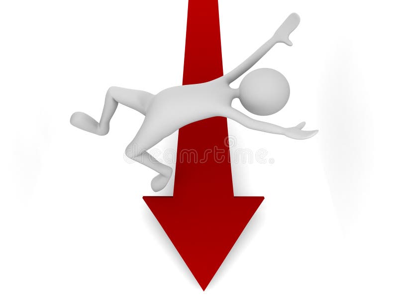 Falling Off Downward Market Arrow Stock Illustration - Illustration of ...