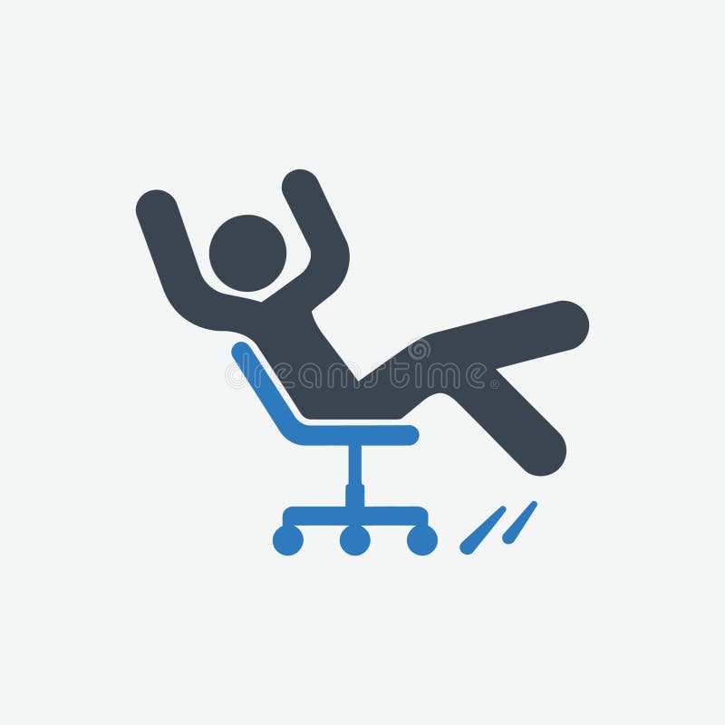 Falling from Office Chair Icon Stock Vector - Illustration of caution ...