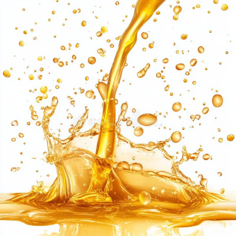 Falling Oil Drops on White Background, Realistic Biblical Illustration ...