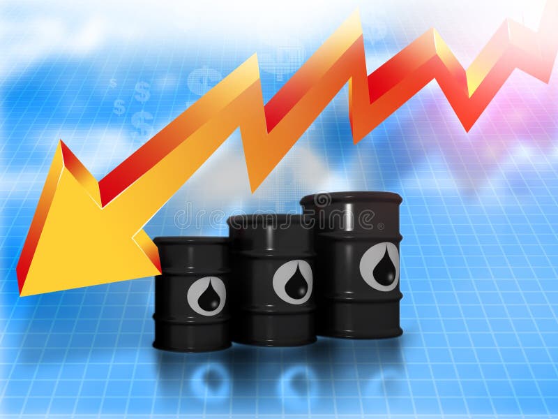 Falling oil price graph stock illustration. Illustration of analysis ...
