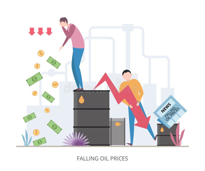 Falling Oil Prices concept stock vector. Illustration of graphic ...