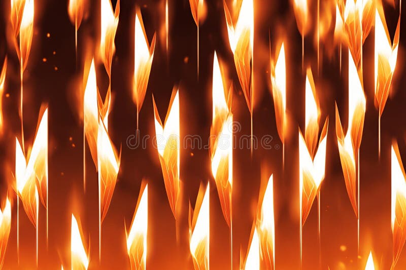 Falling Orange Fire Arrows. Dynamic Abstract Background Stock ...