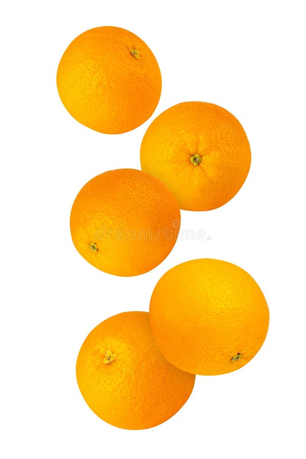 Falling Orange Isolated on White Background with Clipping Path, Full ...