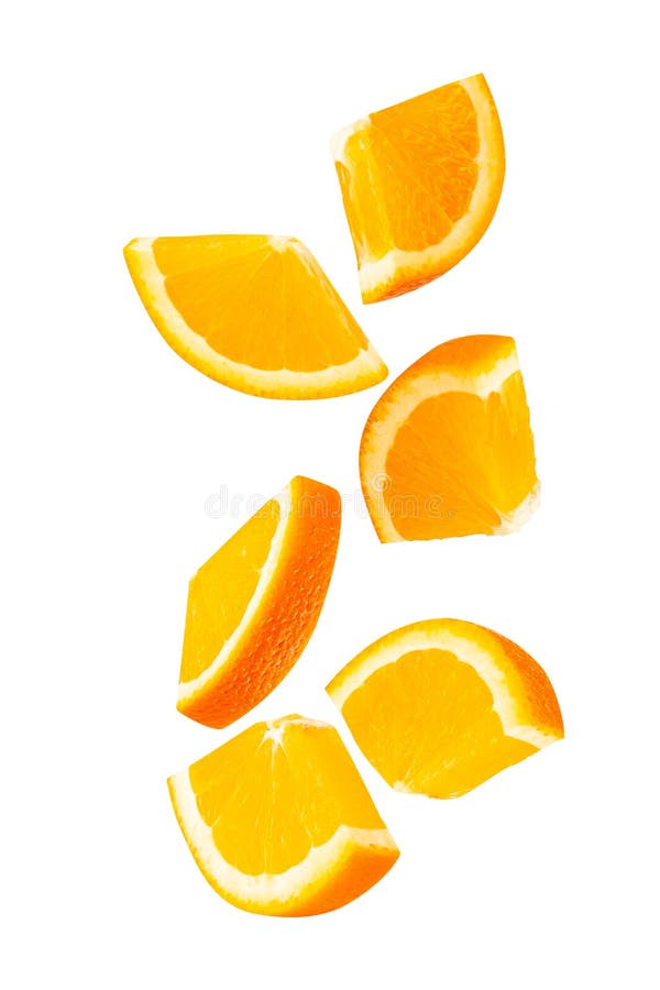 Falling Orange Isolated on White Background with Clipping Path, Full ...