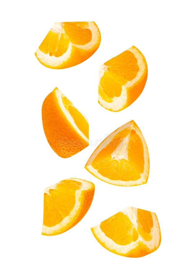 Falling Orange Isolated on White Background with Clipping Path, Full ...