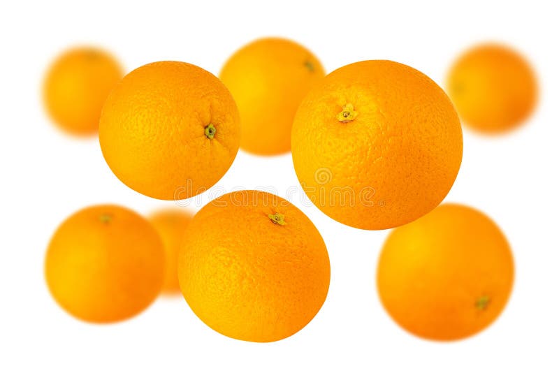 Falling Orange Isolated on White Background with Clipping Path, Full ...