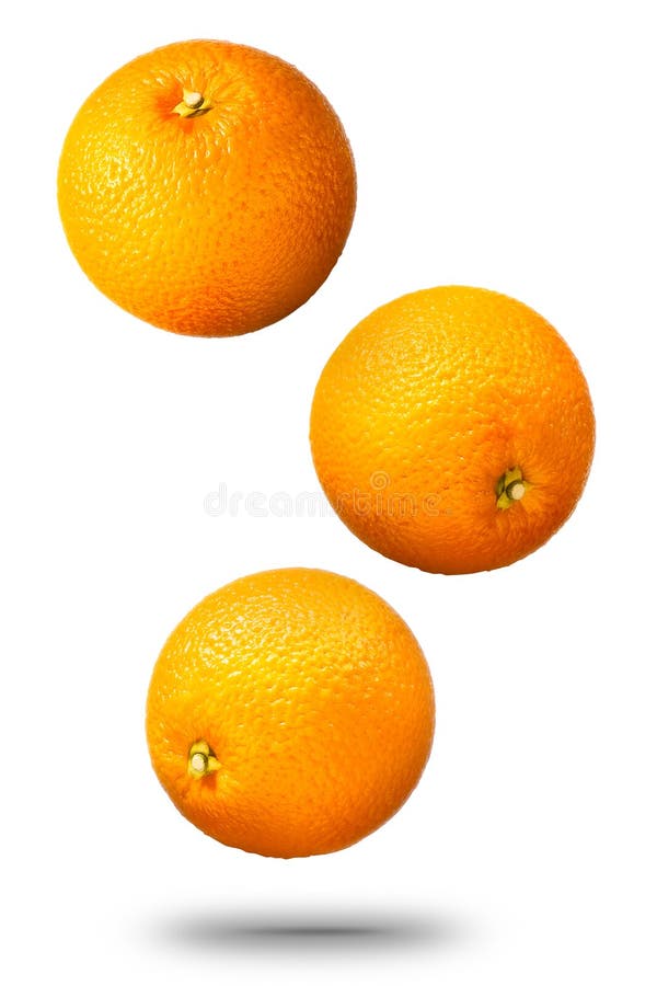 Falling Oranges Fruit on White Background Stock Image - Image of orange ...