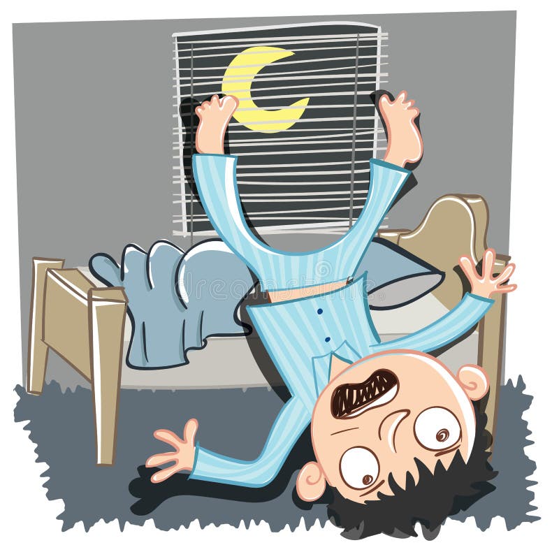 Falling out of bed stock vector. Illustration of fall - 92085750