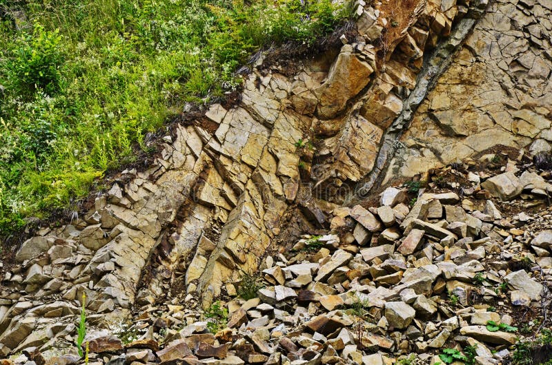 Falling Out of the Mountains Stock Image - Image of mineral, rock ...