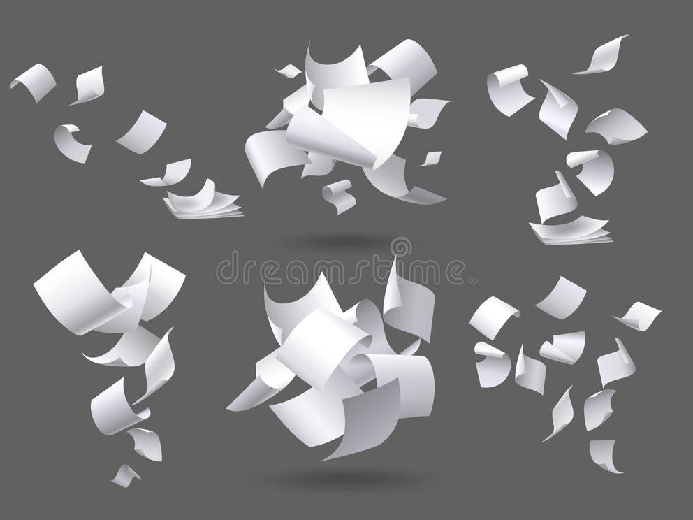 Flying Paper Sheets Stock Illustrations – 442 Flying Paper Sheets Stock ...