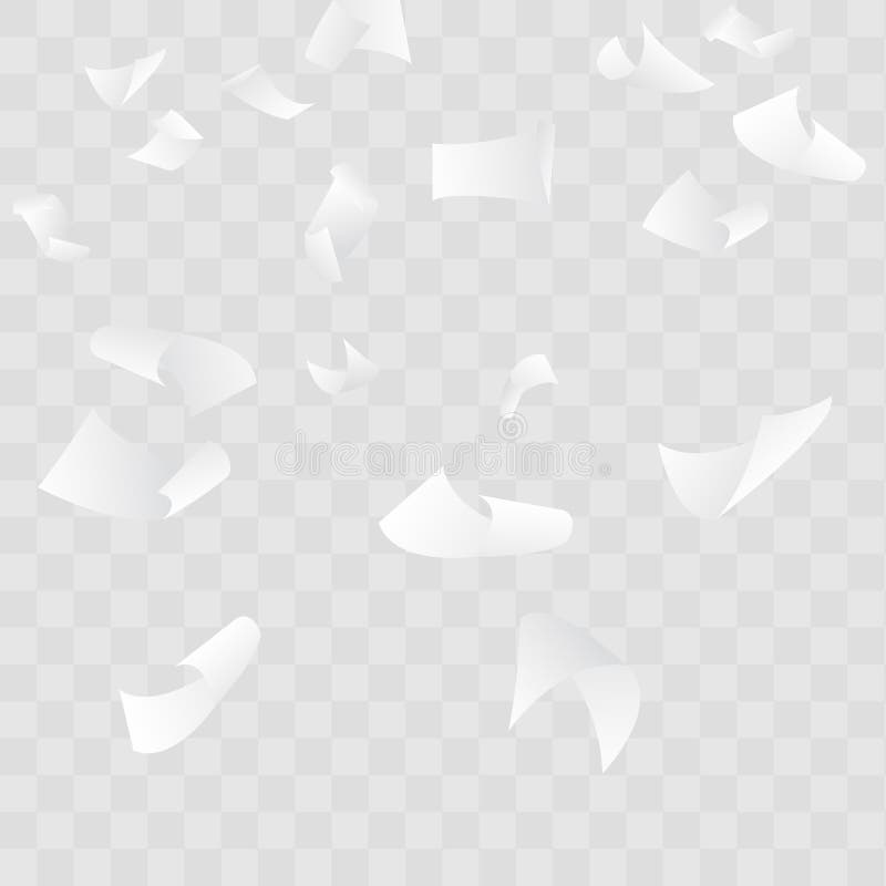 Falling Paper Sheets with Curved Corners. Paperwork. Vector Stock ...