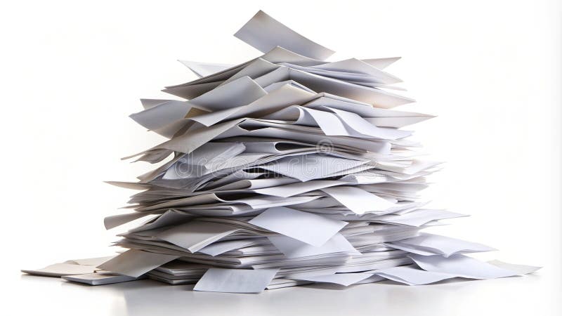 Falling Papers Isolated on White Background Generative AI Stock Photo ...