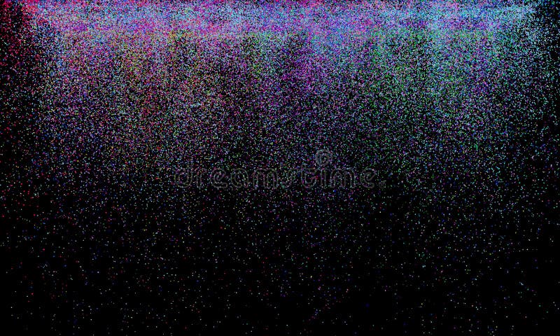 Falling Particles on Black Background. 3D Rendering Stock Illustration ...