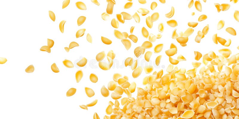 Falling Pasta Shells on White Background Stock Illustration ...