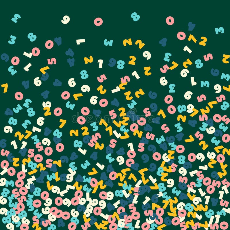 Falling Pastel Numbers. Math Study Stock Illustration - Illustration of ...