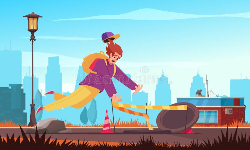 Falling People Colored Composition Stock Illustration - Illustration of ...
