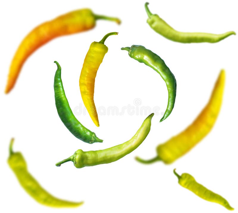 Falling Pepper on a White Background. Scattered Pepper on a Light ...