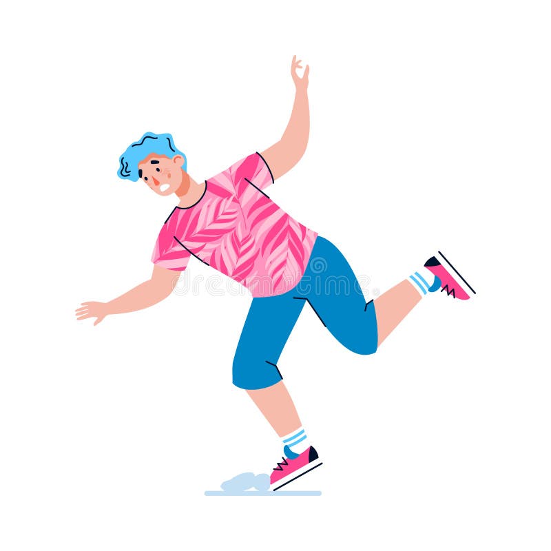 Falling Person in Harmful Accident, Flat Cartoon Vector Illustration ...