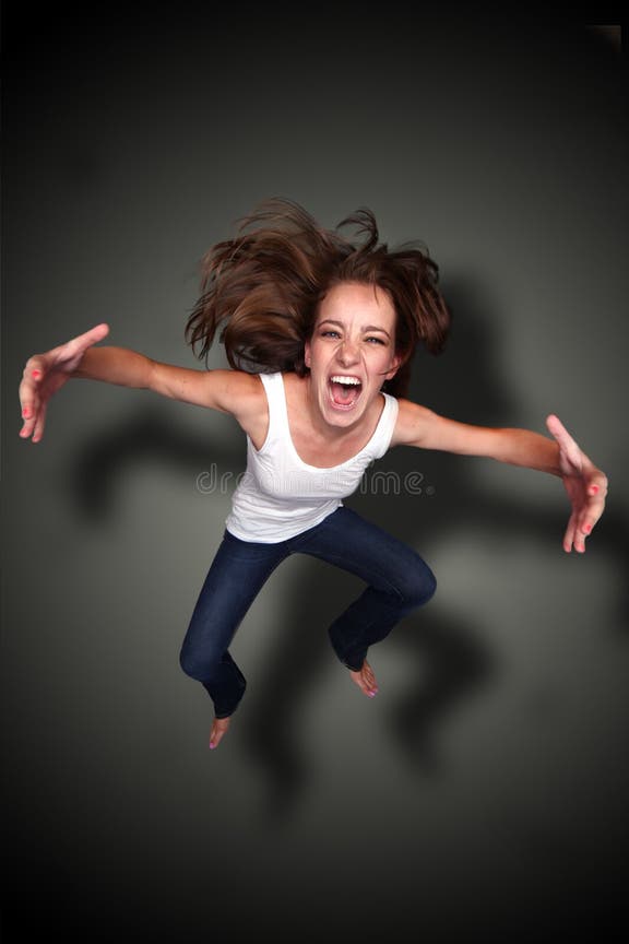 Falling Person Screaming with Arms Outstretched Stock Photo - Image of ...