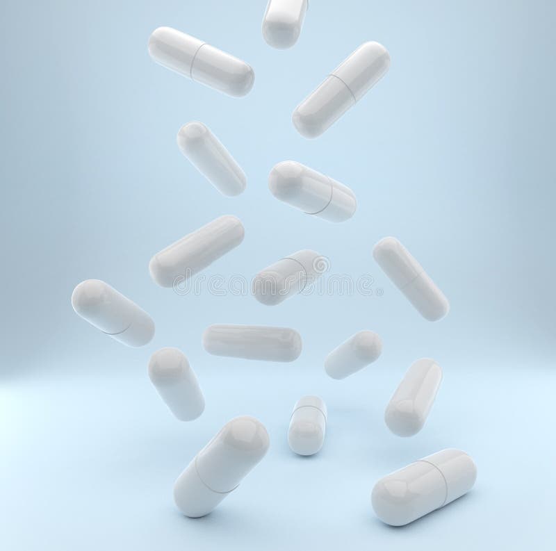 Falling Pills. AI Generative Stock Illustration - Illustration of ...
