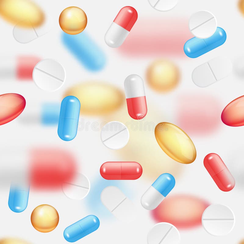 Falling Pills Vector Seamless Pattern Stock Vector - Illustration of ...
