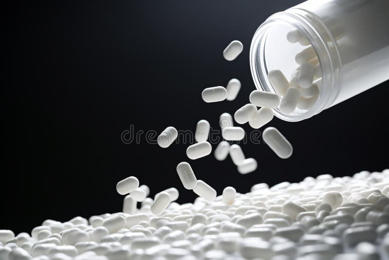 Falling Pills. AI Generative Stock Illustration - Illustration of ...