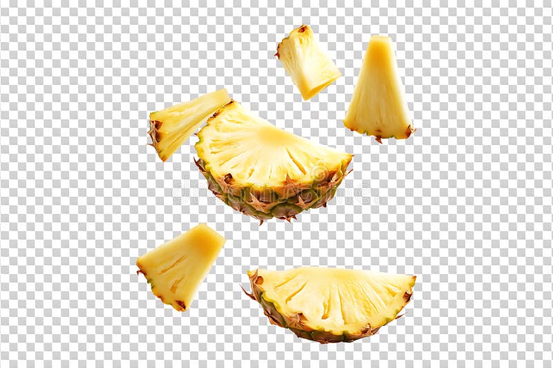 Falling Pineapple Slice Isolated on Transparent Background PNG Stock ...