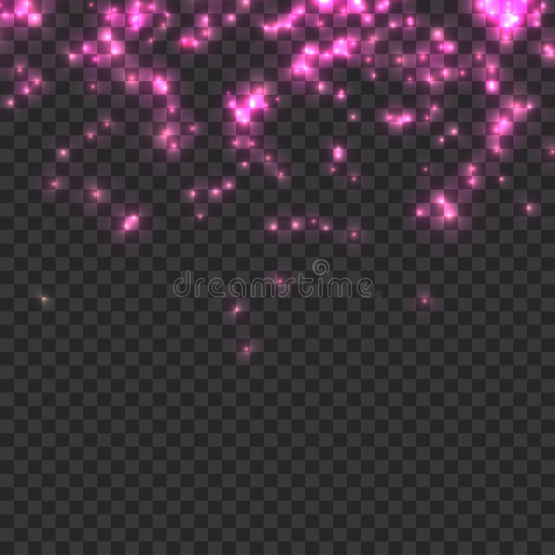 Falling Pink Glitter Sparkle Dust Overlay. Bright Luminous Light Effect ...