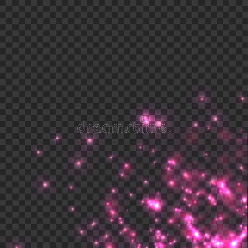 Falling Pink Glitter Sparkle Dust Overlay. Bright Luminous Light Effect ...
