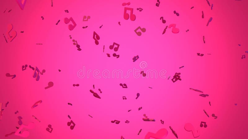 Falling Pink Musical Notes on Pink Background. Stock Video - Video of ...