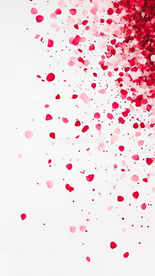 Falling Pink and Red Rose Petals with Sparkling Highlights on a Soft ...