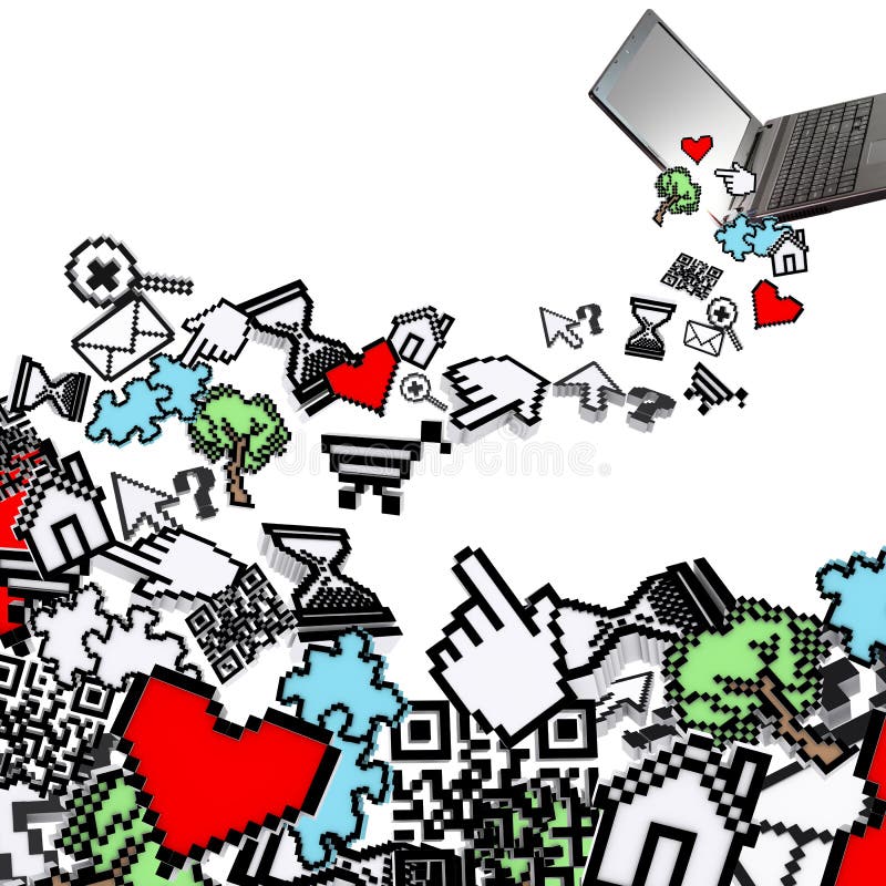 Falling Pixel Computer Icons Stock Illustration - Illustration of ...