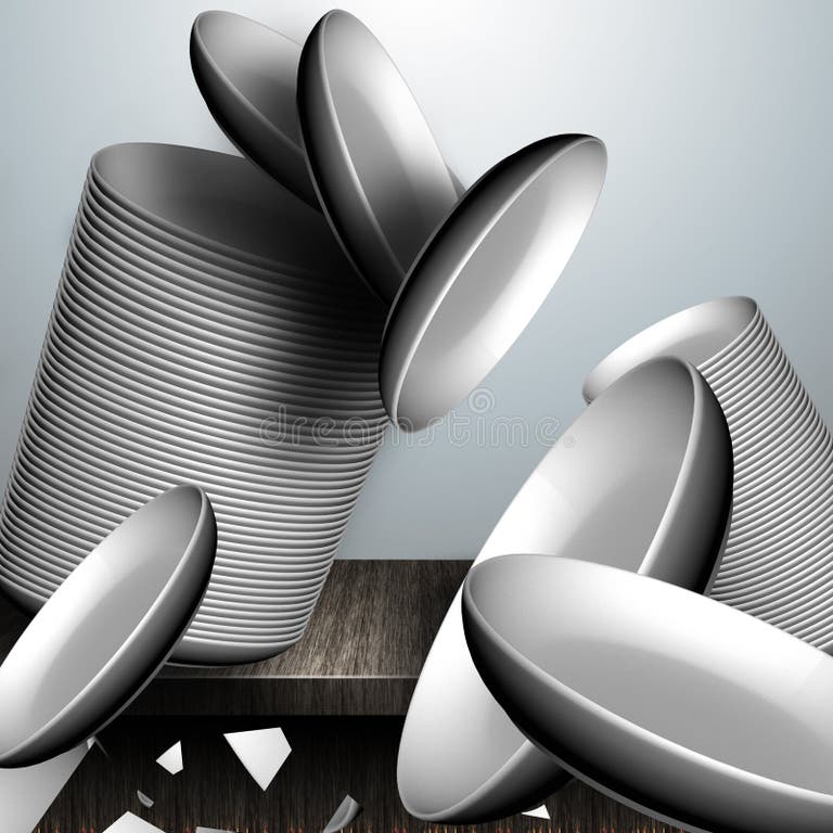 Falling plates stock illustration. Illustration of shock - 34016910